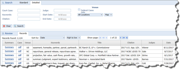 Federal & State Law Cases Database - ValuSource